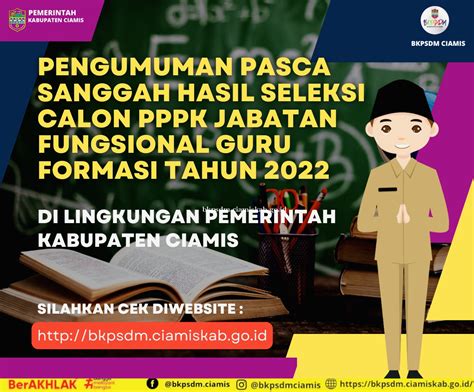 Pengumuman Pasca Sanggah Hasil Seleksi Pppk Guru Formasi Tahun 2022
