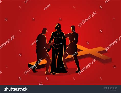 Biblical Vector Illustration Series Way Cross Stock Vector Royalty