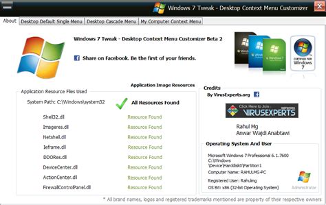 Windows 7 Tweaks Desktop Cascade Context Menu Custom Puw