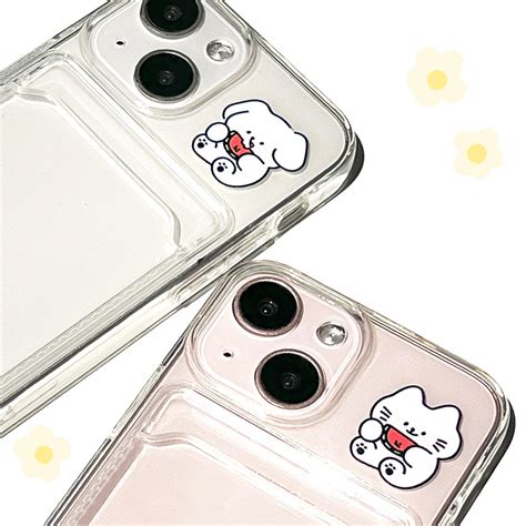 카드수납 포켓젤리 수박 댕냥이 케이스 커플 하찮은 귀여운 폰케이스 우정 커플 선물 에이블리