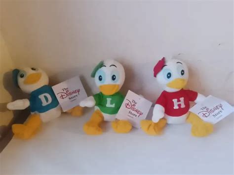 Disney Store Duck Tales Plush Huey Louie And Dewey Mini Beanbag Toys Vgc