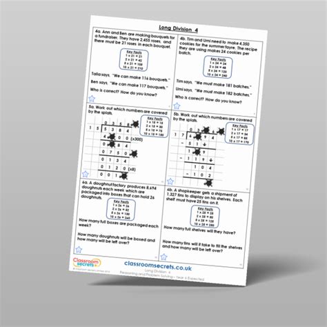 Year 6 Long Division 4 Reasoning And Problem Solving Resource Classroom Secrets