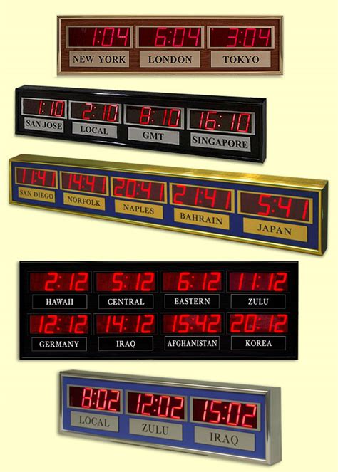 Time Zone Clocks Multiple Time Zone Digital Clocks