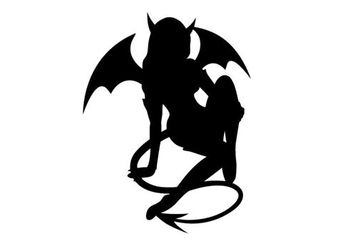 Devil Girl Silhouette Art Silhouette Tattoos Art