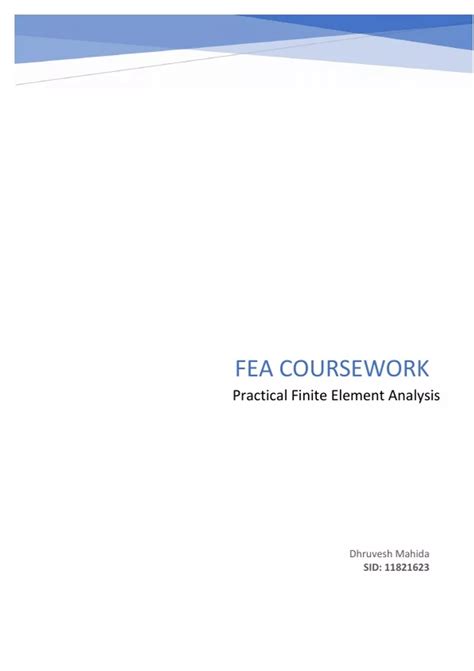 Analytical Modelling Assignment Finite Element Analysis Of Truss Frame 5034maa Stuvia Uk