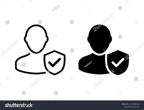 User Profile Shield Check Mark Secure Stock Vector Royalty Free 2112986126