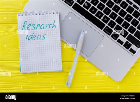 Notepad With Research Ideas And Pen Stock Photo Alamy
