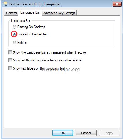 How To Fix Language Bar Missing From Taskbar Windows Or Vista WinTips Org