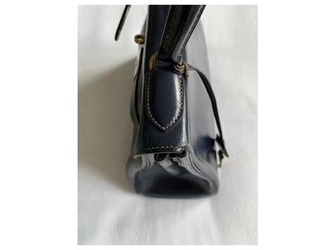 Hermès Kelly 25 retourné en cuir box bleu marine vintage 1960 ref