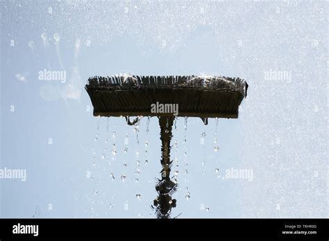 Window Glass Cleaning With Pure Water And Extension Pole Washing And