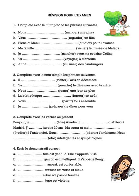 Révision Le Futur Simple Le Futur Proche Le Présent Et Les Vêtements Worksheet French Language