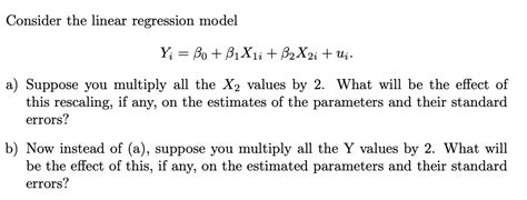 Solved Consider The Linear Regression Model Chegg