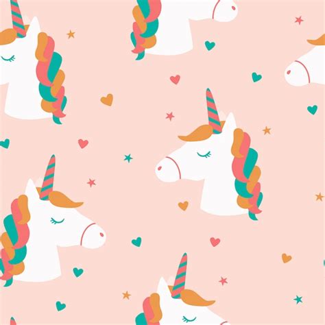 Premium Vector Seamless Pattern With Unicorns Heads And Stars