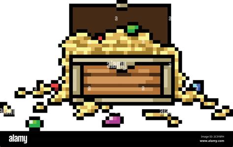 Vector Pixel Art Isolated Treasure Chest Stock Vector Image And Art Alamy