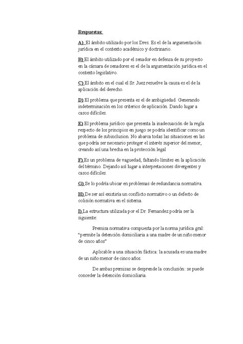 De Chamu Respuestas A El ámbito Utilizado Por Los Dres Es El De La Argumentación Jurídica