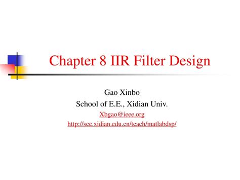 PPT Chapter IIR Filter Design PowerPoint Presentation Free Download ID