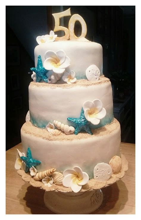 50th Birthday Beach Party Cake 50th Birthday Beach Party