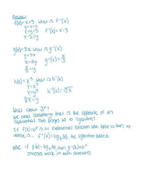 Logarithms Wawrzyniak Lecture Notes And Practice Problems É X 3