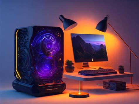 Premium Ai Image Cpu Gaming With Lighting On Solid Background