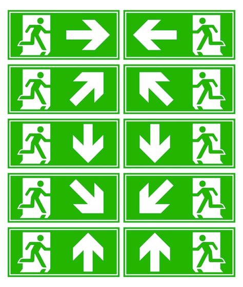 premium vector emergency exit sign set bundle silhouette man running