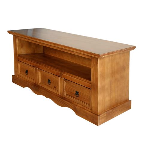 Rack Clássico Em Madeira 3 Gavetas Le Mobel