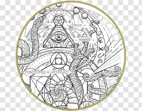 Metatron Visual Arts Sacred Geometry Overlapping Circles Grid Ink Element Transparent PNG