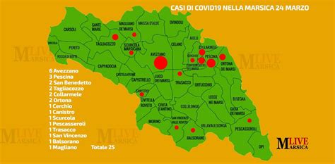 Coronavirus Marsica La Mappa Aggiornata Dei Contagi Salgono A 25 I