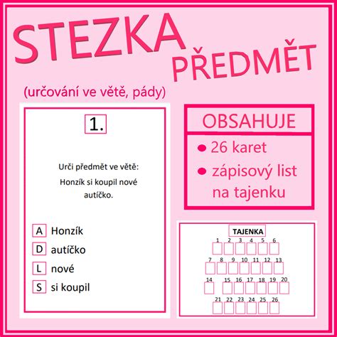 Stezka Předmět Určování Ve Větě Pády Český Jazyk