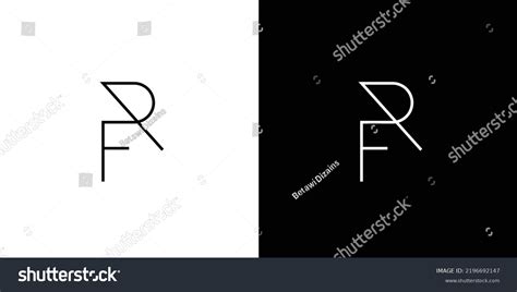 Simple Modern Letter Rf Initials Logo Stock Vector Royalty Free