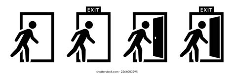 Sign Exit Door Icon Vector Illustration Stock Vector Royalty Free 2266083295 Shutterstock
