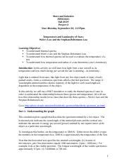 Project 2 Docx Stars And Galaxies PHYS1021 Fall 2019 Project 2 Due