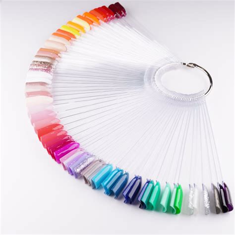 Apex® Professional 50pcs Nail Colour Display Ring Clear 50 Tips