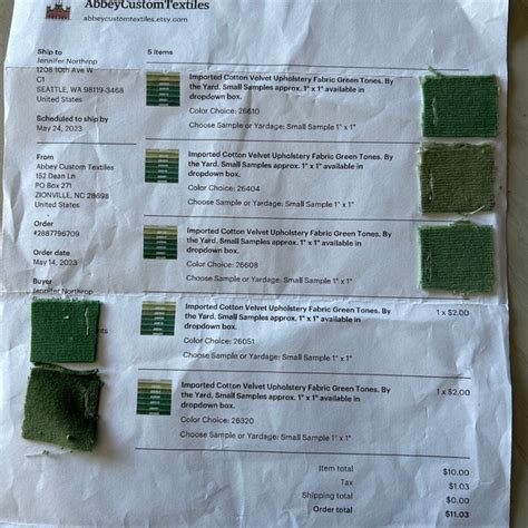 Imported Cotton Velvet Upholstery Fabric Green Tones Please Order