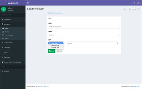 The Content Management Framework Backpack For Laravel