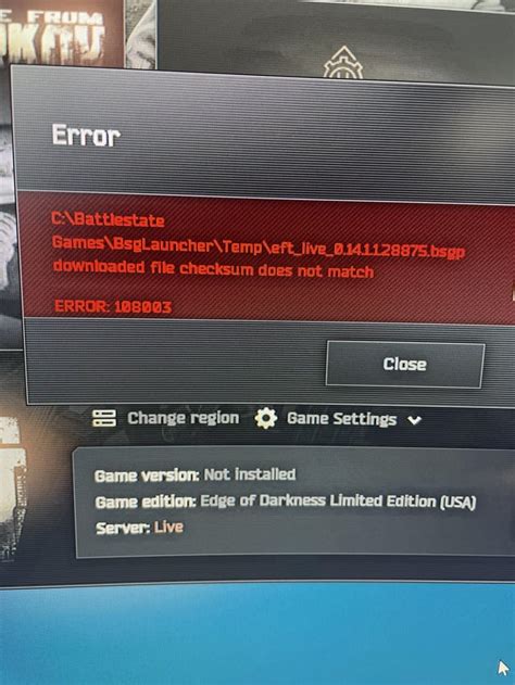 This Keeps Coming Up Even After I Reinstall R Escapefromtarkov