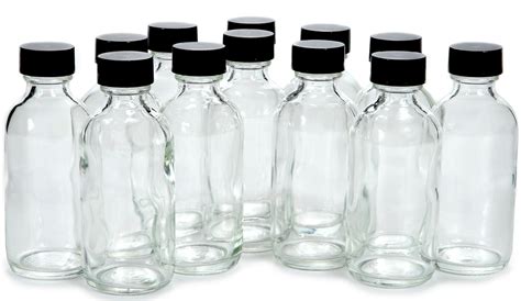 Vivaplex 12 Clear 2 Oz Glass Bottles With Lids Ebay