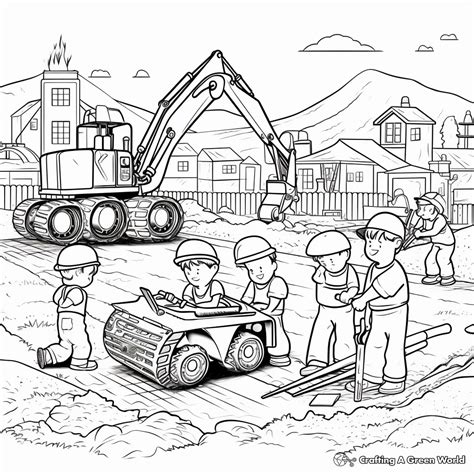 Construction Site Coloring Pages