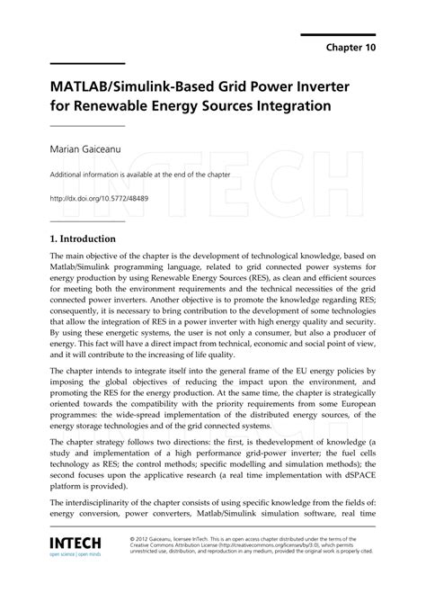 Pdf Matlabsimulink Based Grid Power Inverter For Renewable Energy