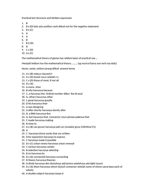Practical Test Structure And Written Expression Pdf