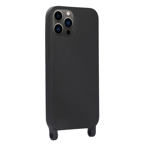 Elastic Silicone Lanyard Case For Iphone 14 Pro Max Black