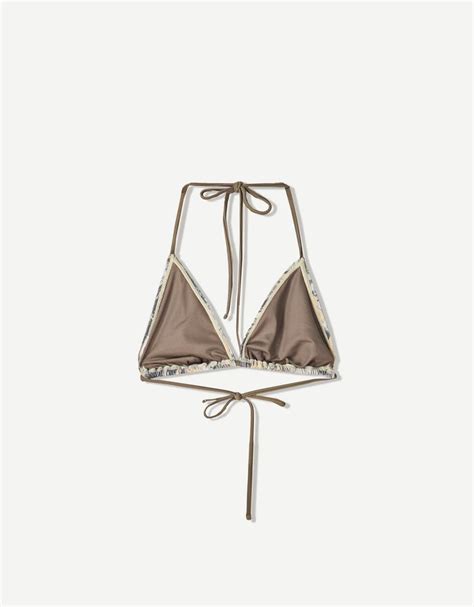 Printed Bikini Top Bsk Teen Bershka