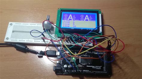 Arduino Testing A Ks0108 Glcd Using The Openglcd Demo Youtube