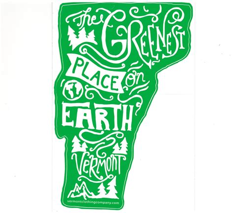Vermont Decal The Greenest Place On Earth Sticker The Country