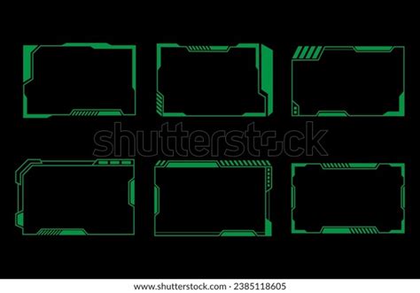 Set Green Cyberpunk Frames Isolated On Stock Vector Royalty Free 2385118605 Shutterstock