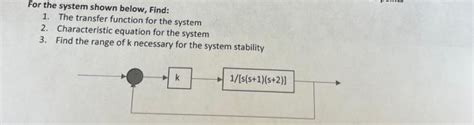 Solved For The System Shown Below Find The Transfer Chegg