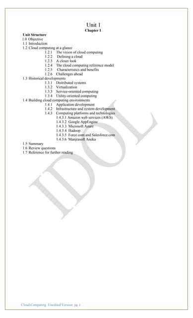 Introduction To Cloud Computing Technologies Pdf