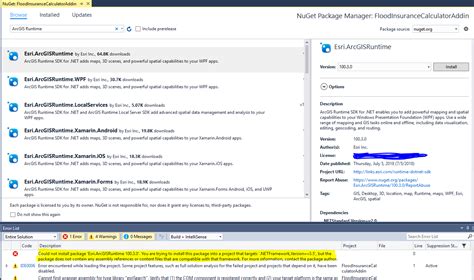 Installation Could Not Install Esriarcgisruntime Sdk Package With