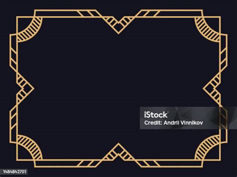 아르 데코 프레임 빈티지 선형 테두리 초대장 전단지 및 인사말 카드에 대한 템플릿을 디자인합니다 1920 년대의 스타일 1930 년대 벡터 일러스트레이션 0명에 대한 스톡