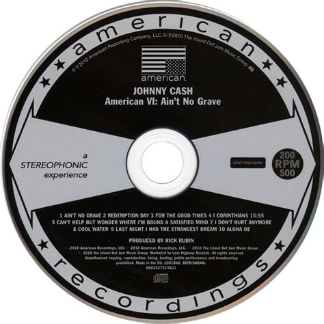 Car Tula Cd De Johnny Cash American Vi Aint No Grave Portada