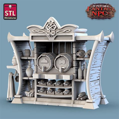 Tavern Shelf Unpainted Miniature Etsy